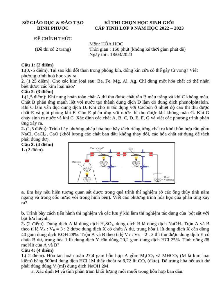 Binh Phuoc 22-23 OK (còn câu cuối) | PDF