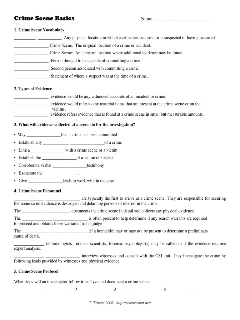 Crime Scene Investigation Basics Guide | PDF | Crime Scene | Forensic ...