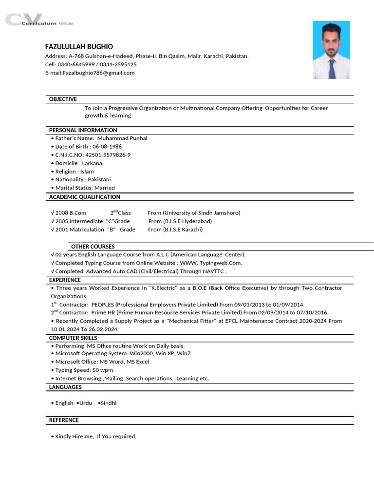 Fazal's CV-786 | PDF
