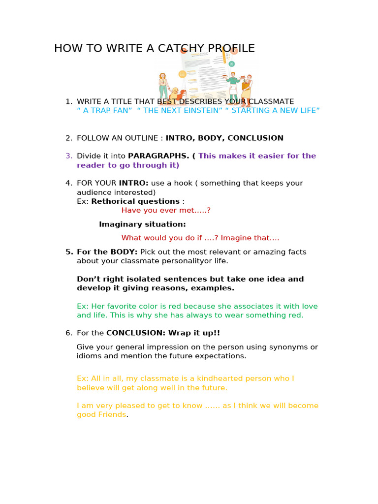 HOW TO WRITE A CATCHY PROFILE | PDF