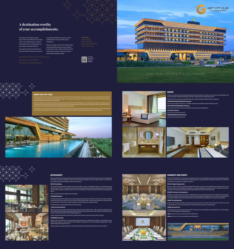 GIFT-City-Club-Brochure | PDF | Restaurants | Gym