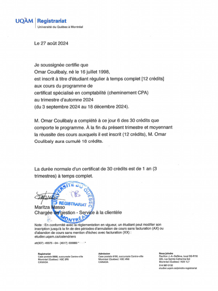 Attestation Officielle | PDF