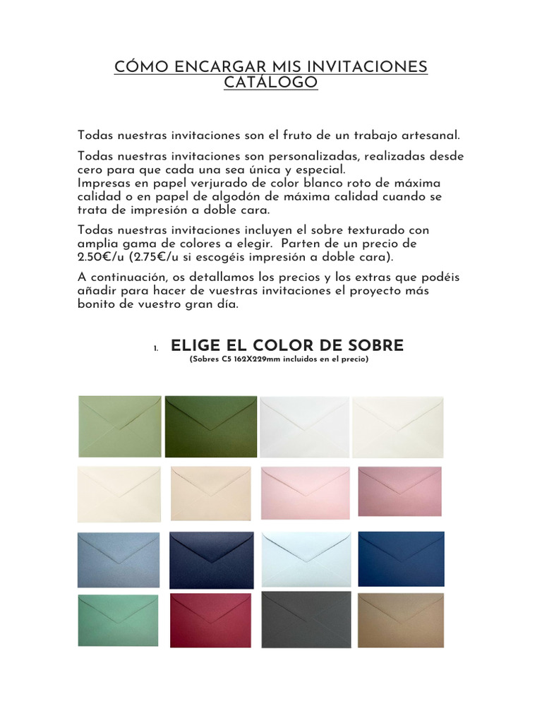Invitaciones de Boda Personalizadas y Extras | PDF