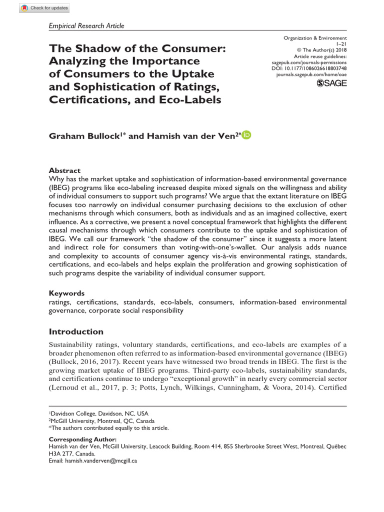 The Shadow of The Consumer: Analyzing The Importance of Consumers To ...