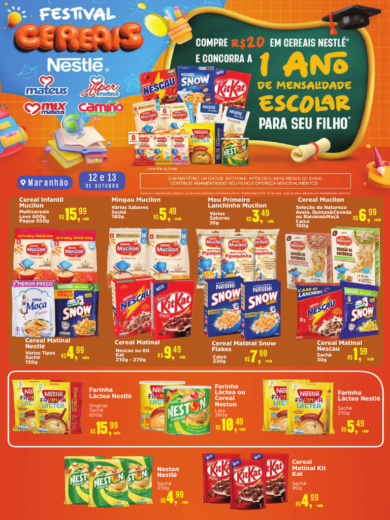 Ofertas Mucilon 5 Cereais 600g | PDF | Nestlé | Alimentos