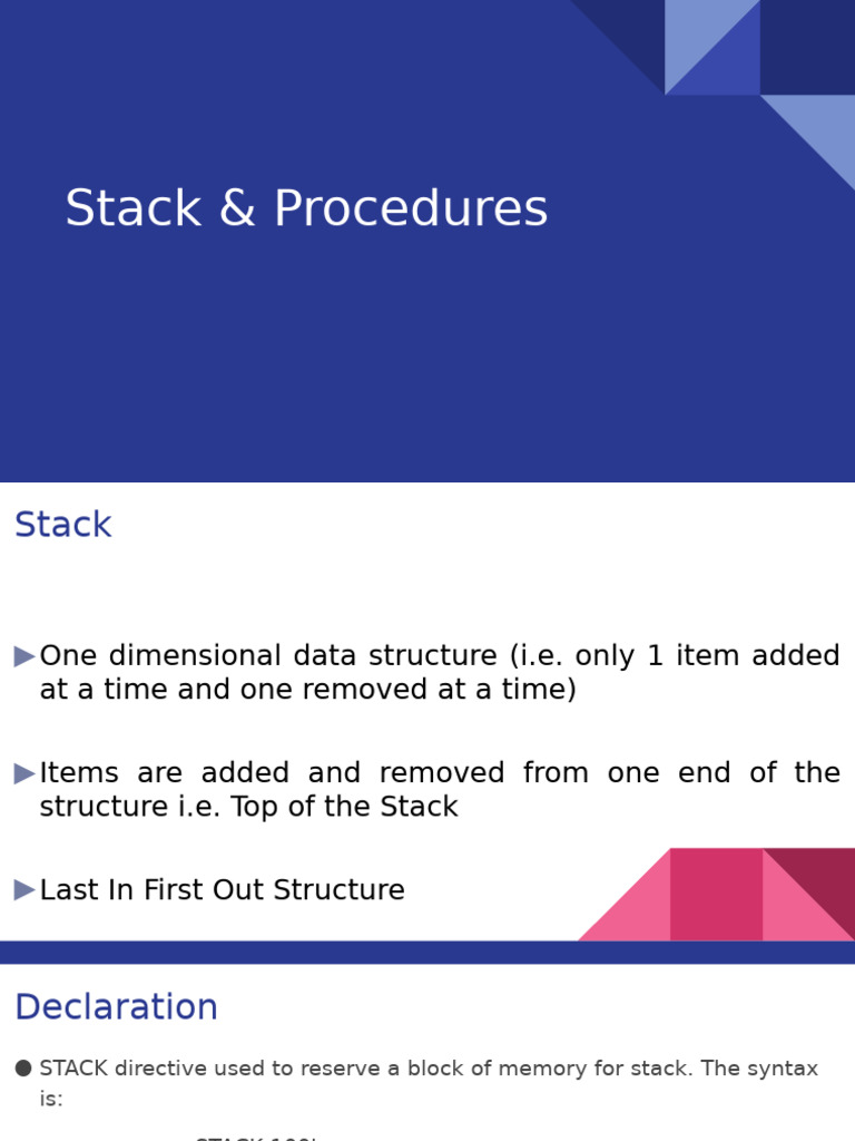 Lec7 - Stack and Procedures | PDF | Software Engineering | Computer Science