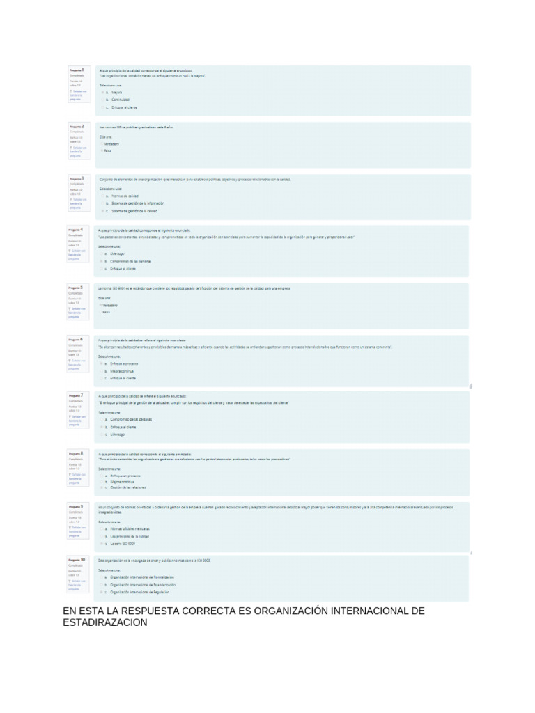 Cuestionario 3.2 Elementos Del SGC | PDF | Relaciones personales ...