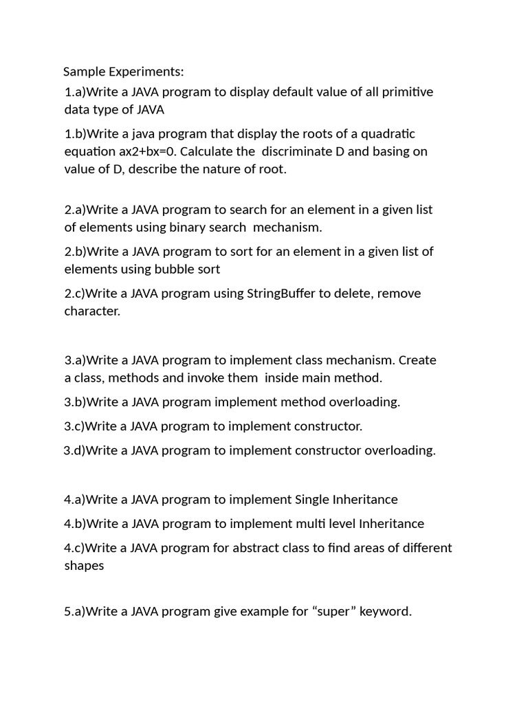 Sample Experiments 1 | PDF | Method (Computer Programming) | Systems Architecture