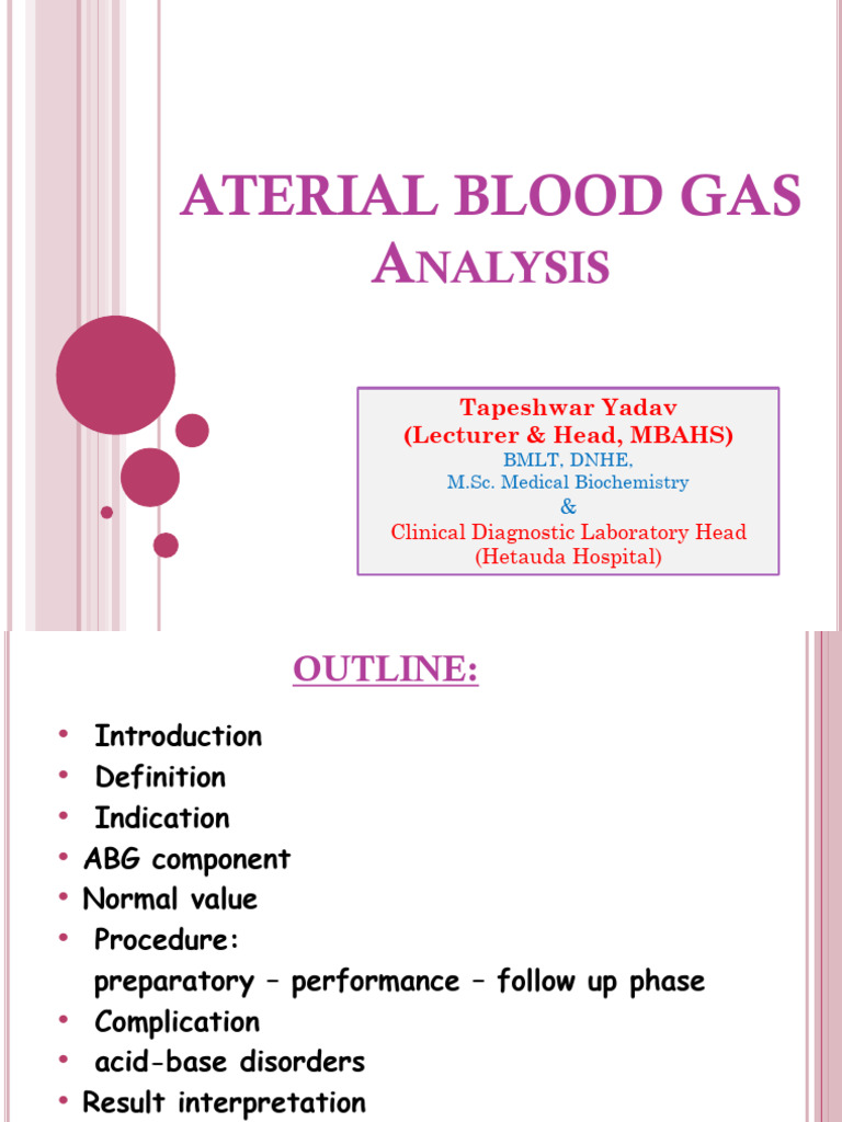 Aterial Blood Gas (Abg) Analysis | PDF | Clinical Medicine | Medical ...