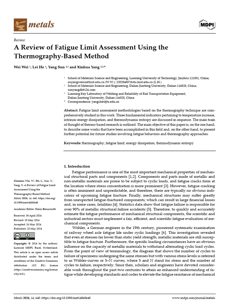 A Review of Fatigue Limit Assessment Using The The | PDF | Fatigue ...