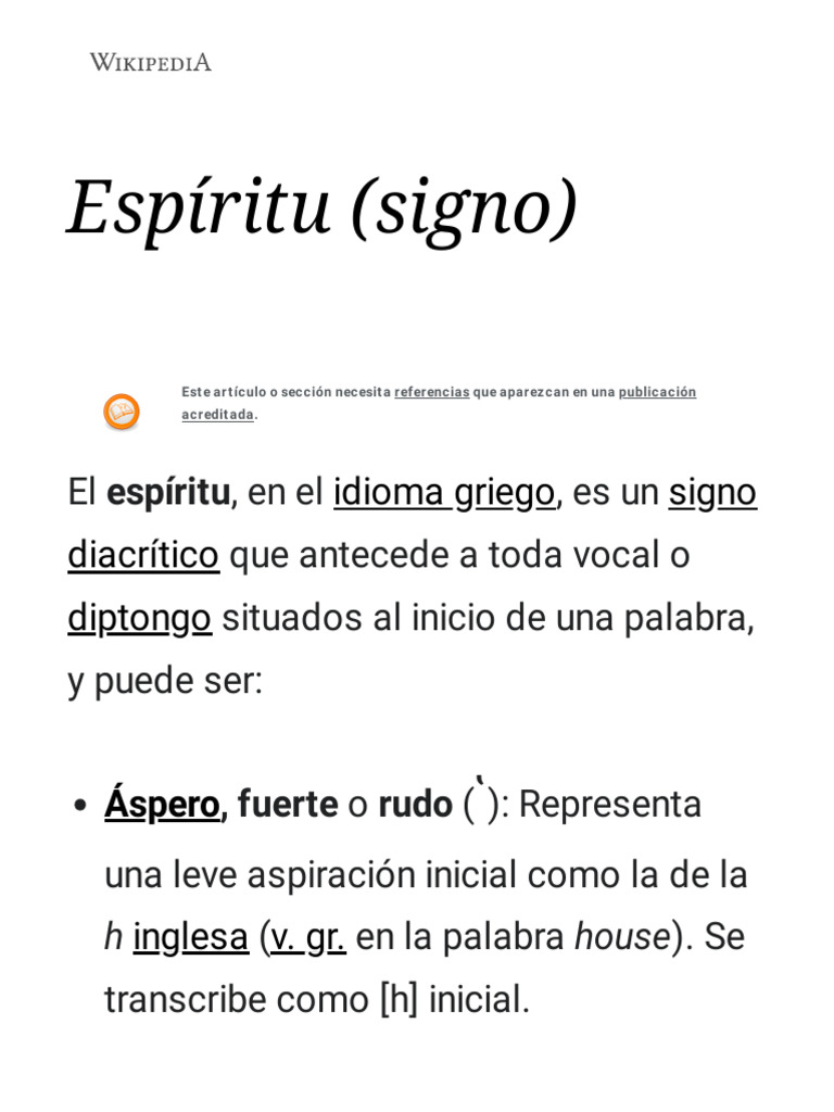 Espíritu (Signo) - Wikipedia, La Enciclopedia Libre | PDF | Alfabeto ...