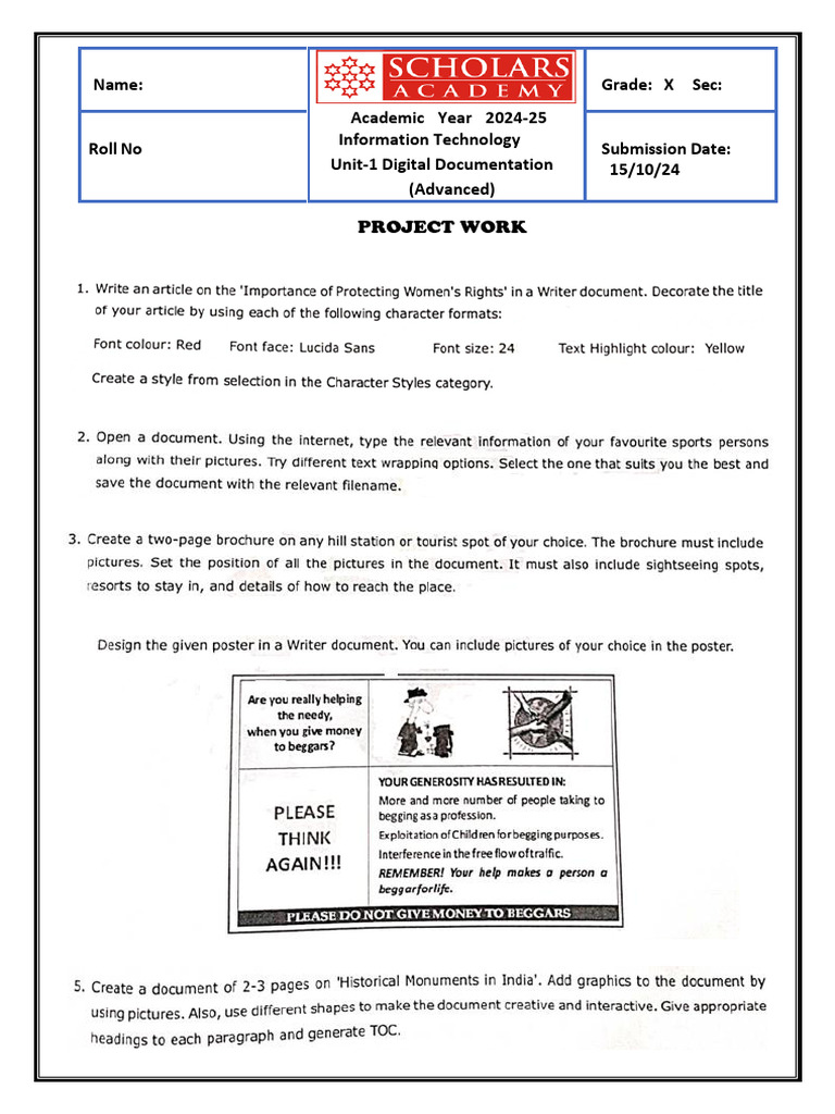 CLASS 10 SA PROJECT WORK | PDF