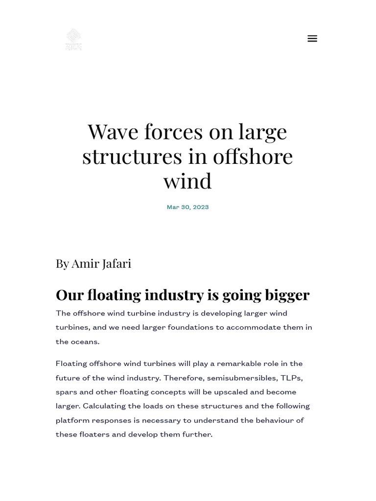 Wave Forces On Large Structures in Offshore Wind - Empire Engineering ...
