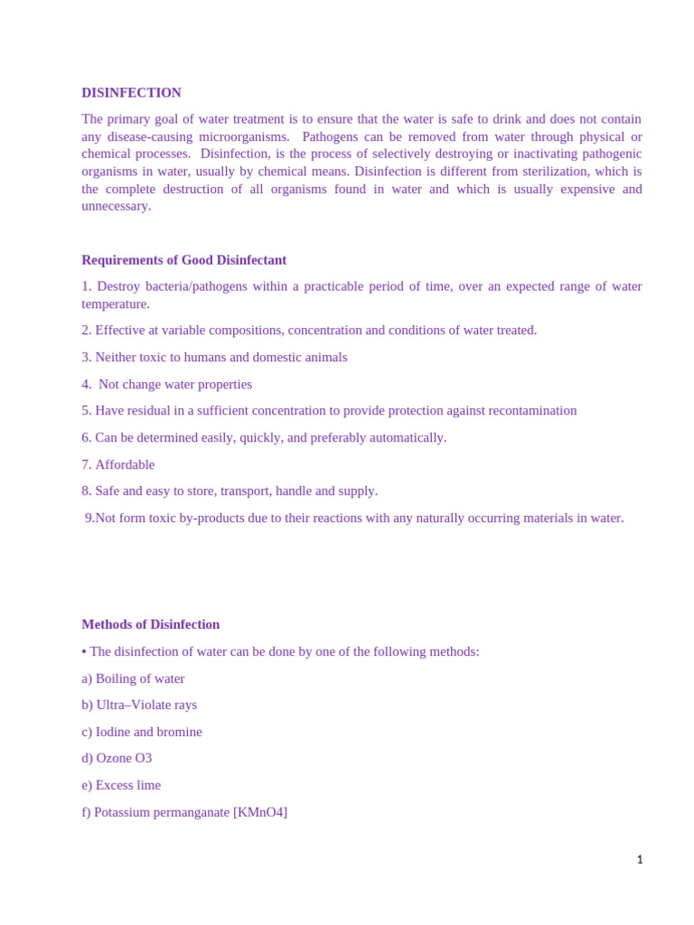 Topic6.1 D) Water Treatment Process | PDF | Water Purification | Chlorine