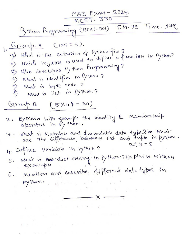 Ca3 - Python Programming | PDF