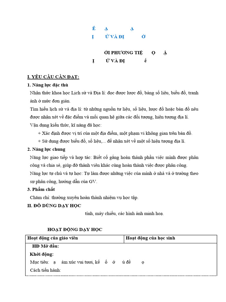 KHBD LS - ĐL 4. CD - Bài 1 | PDF