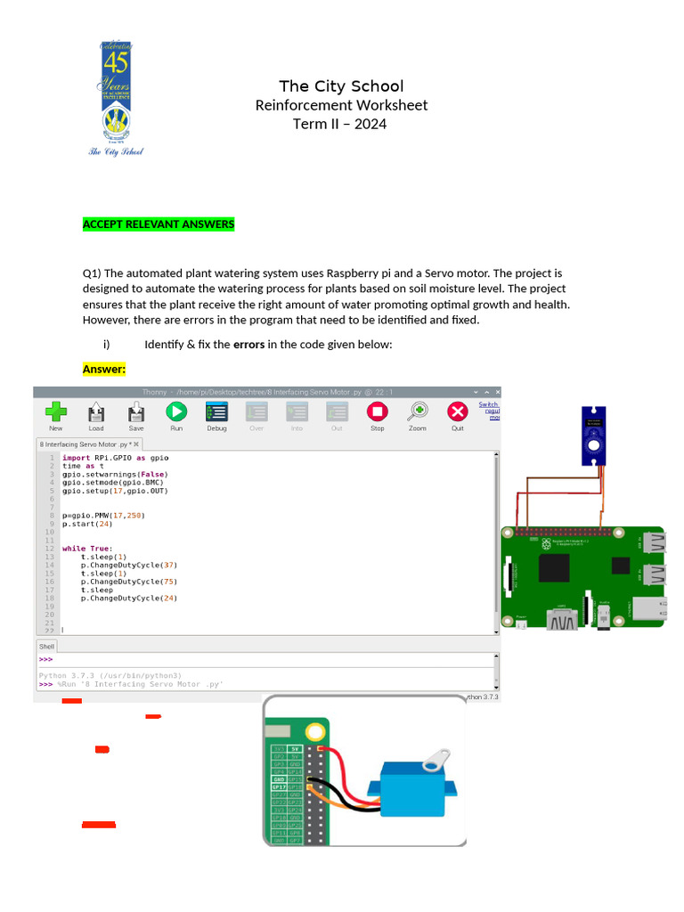 Raspberry Pi - Class 8 - Answer Key | PDF