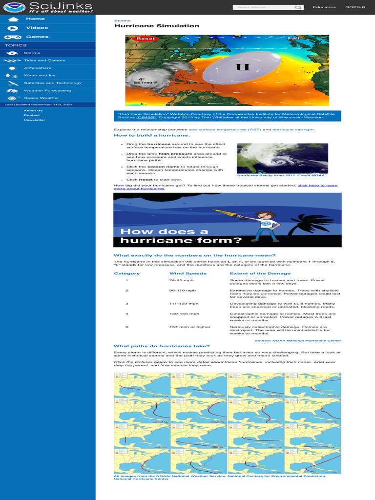 Hurricane Simulation NOAA SciJinks – All About Weather | PDF | Tropical Cyclones | Weather