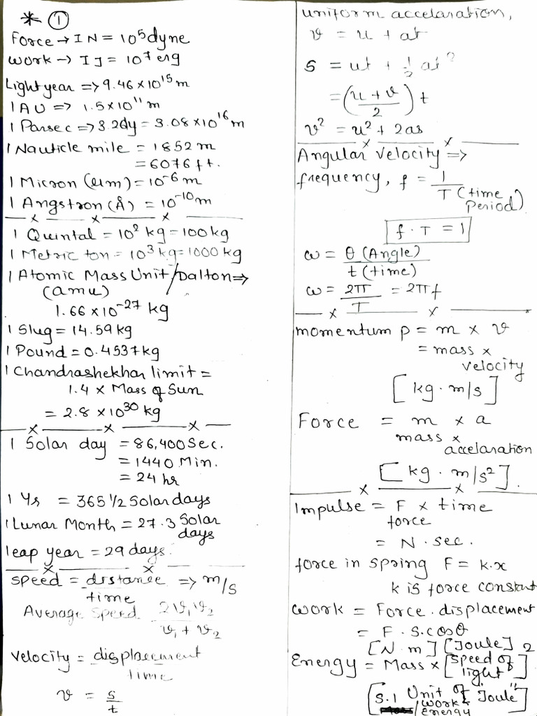 Physics Notes SSC | PDF | Physical Quantities | Quantity