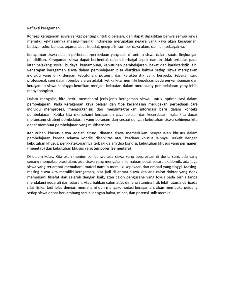 Refleksi Keragaman | PDF | Seni & Disiplin Bahasa | Kesehatan Holistik