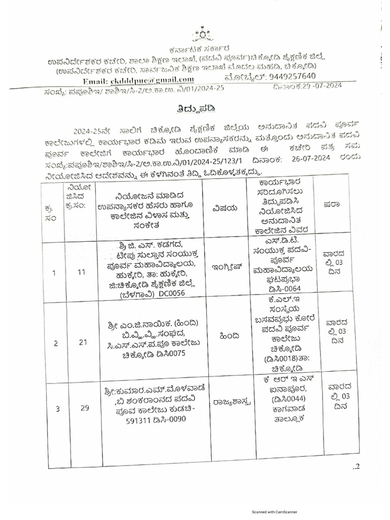 Niyojane Tiddupadi Adesh | PDF