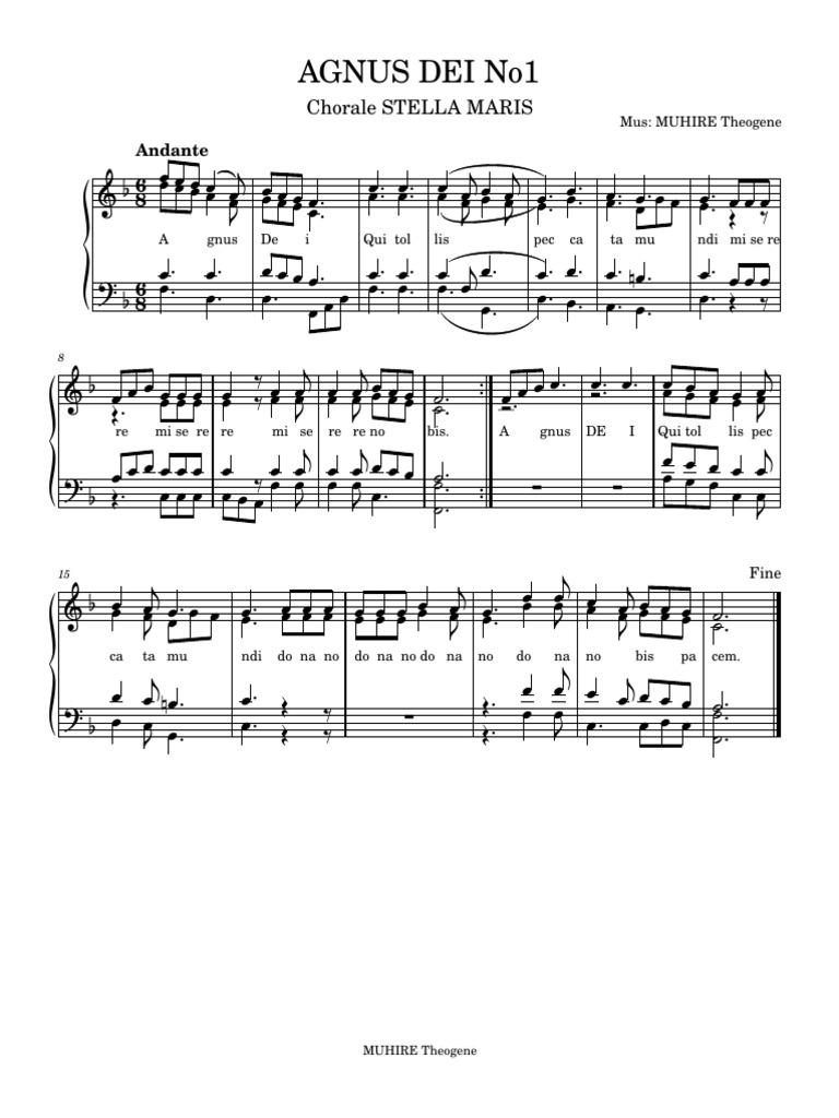 Agnus Dei No1 by Muhire Theogene | PDF