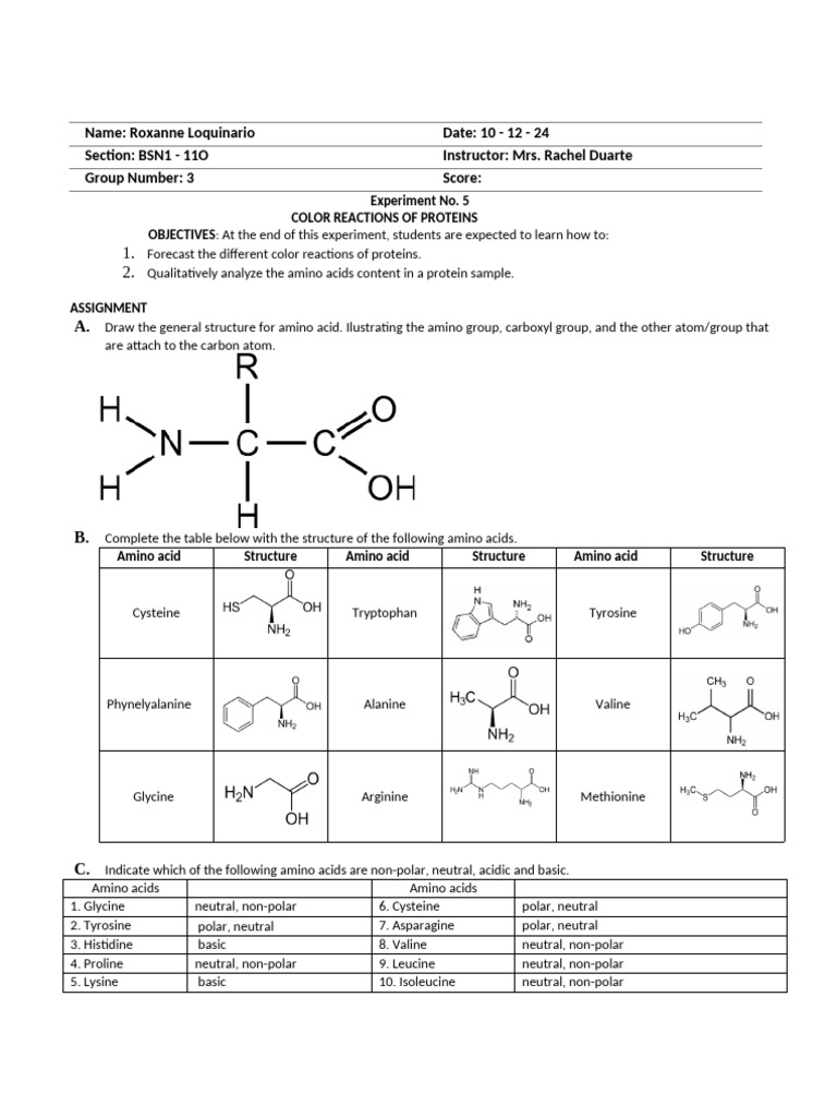 LEARNING ACT 5 Protein | PDF | Amino Acid | Organic Acids