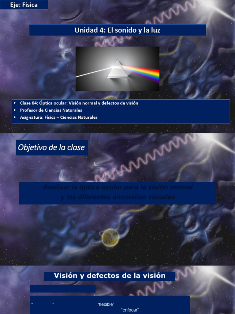 Clase 4 - Ptica Ocular - Vis - N Normal y Defectos de Visi-N | PDF | Ojo humano | Percepción visual