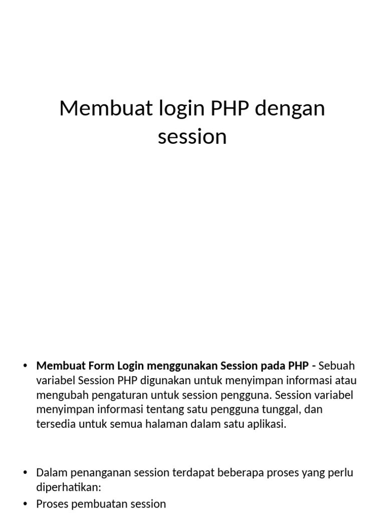 Membuat Login Dengan Sesion | PDF
