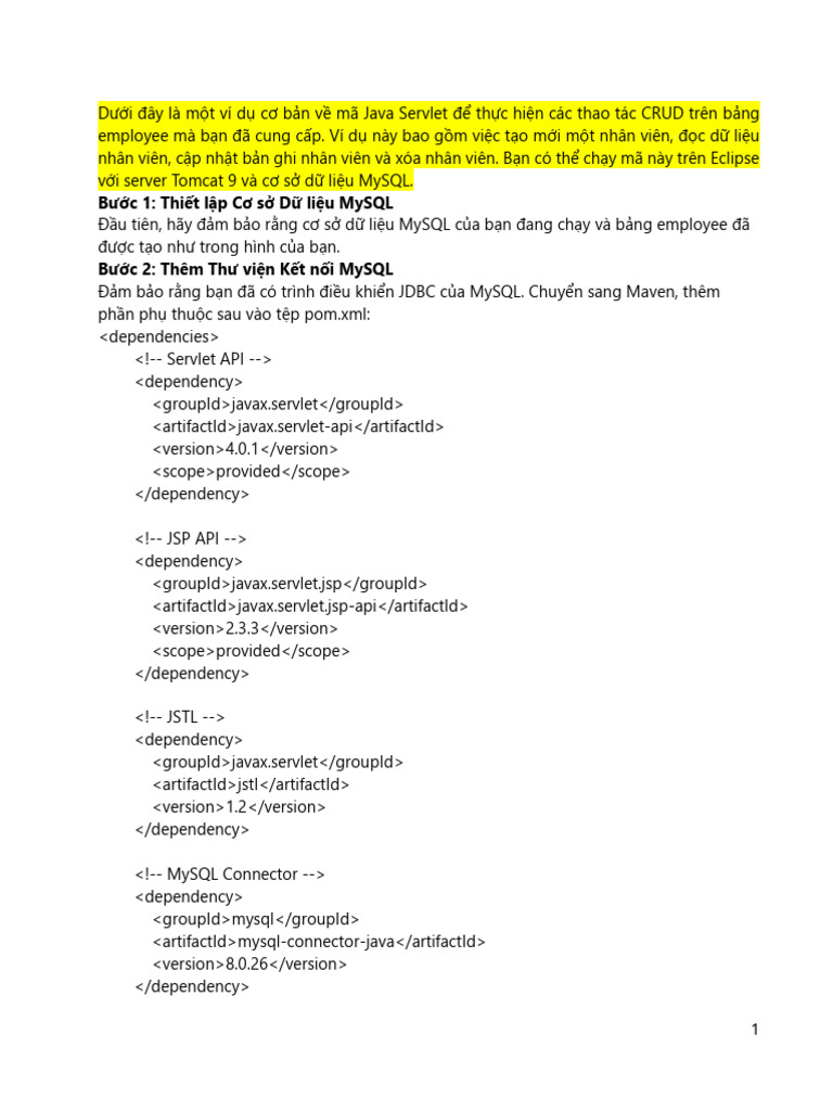 Servlet CRUD Employee | PDF