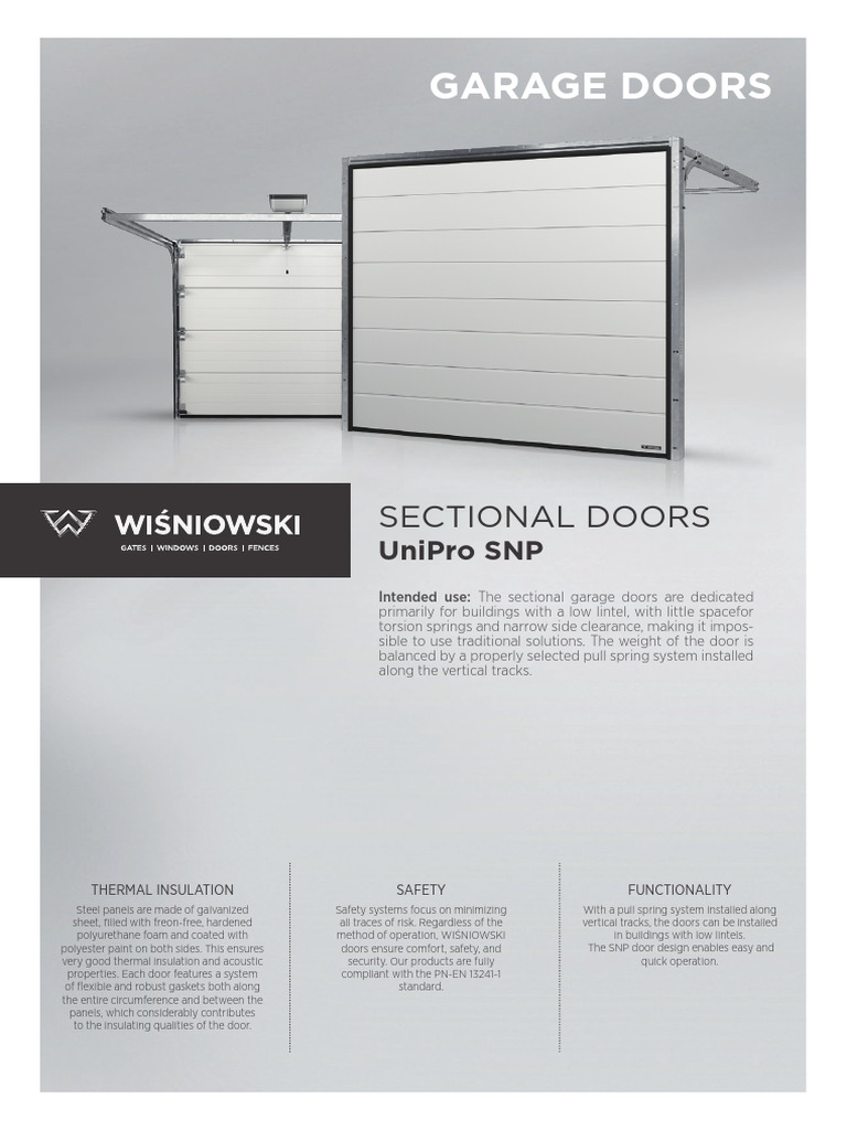Sectional Garage Doors - UniPro SNP | PDF | Door | Building Engineering
