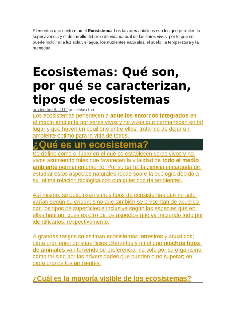 Eco Sistemas | PDF | Ecosistema | Suelo