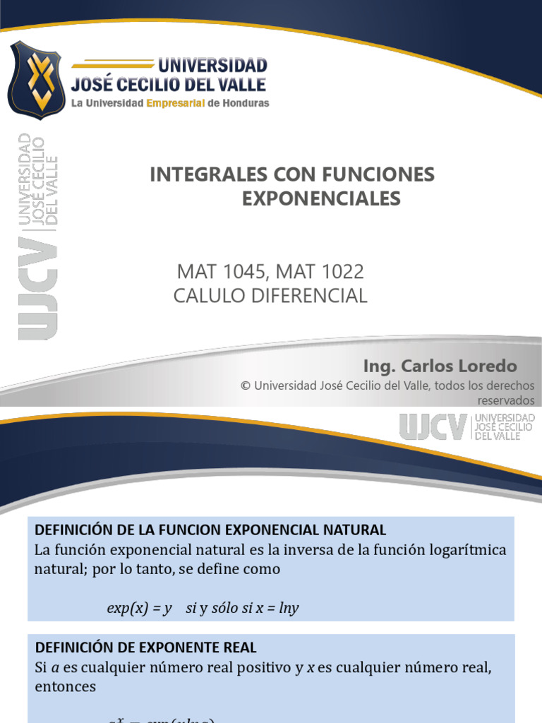 Integrales Con Funciones Exponenciales | PDF | Funcion exponencial | Integral