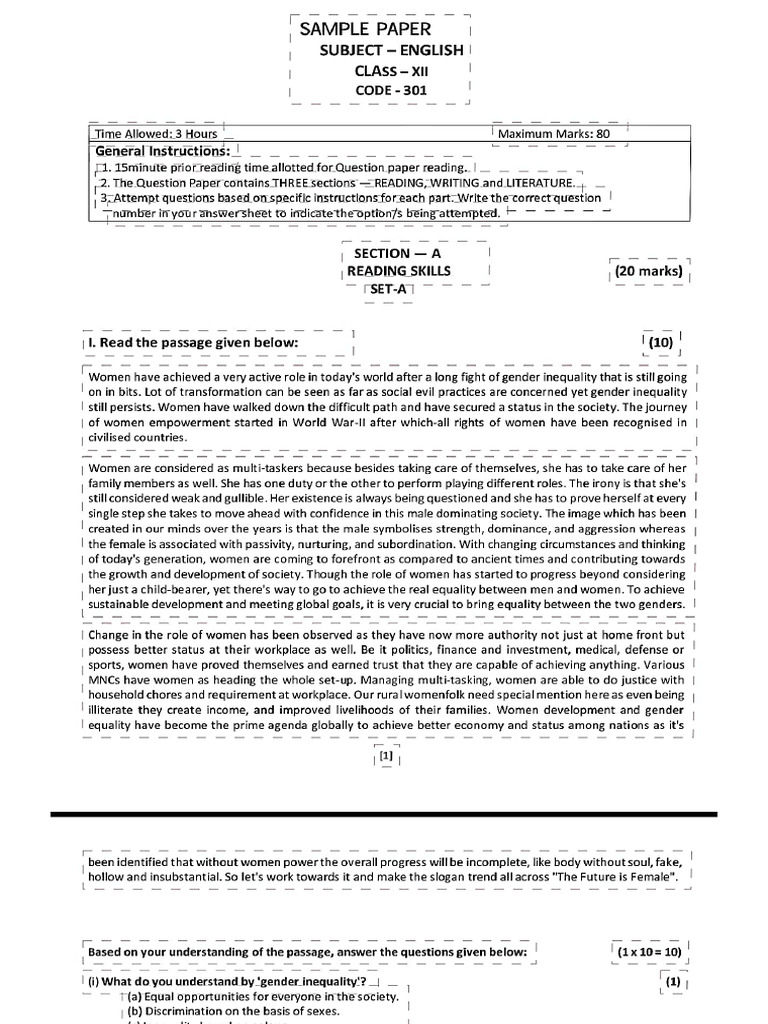 Sample Paper 12th | PDF