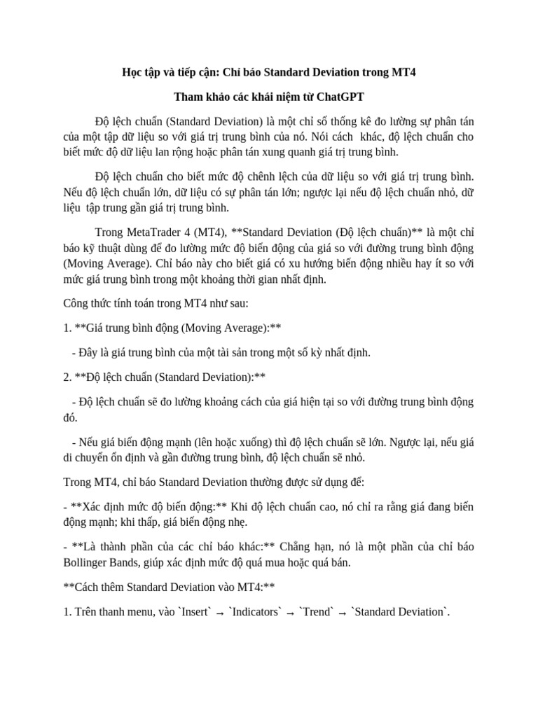 Chỉ Báo Standard Deviation | PDF