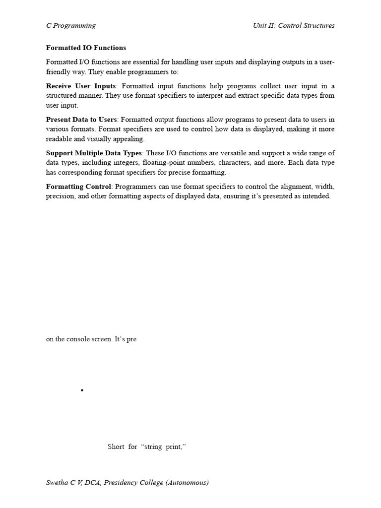 UNIT II CProgramming | PDF | Control Flow | Software Engineering