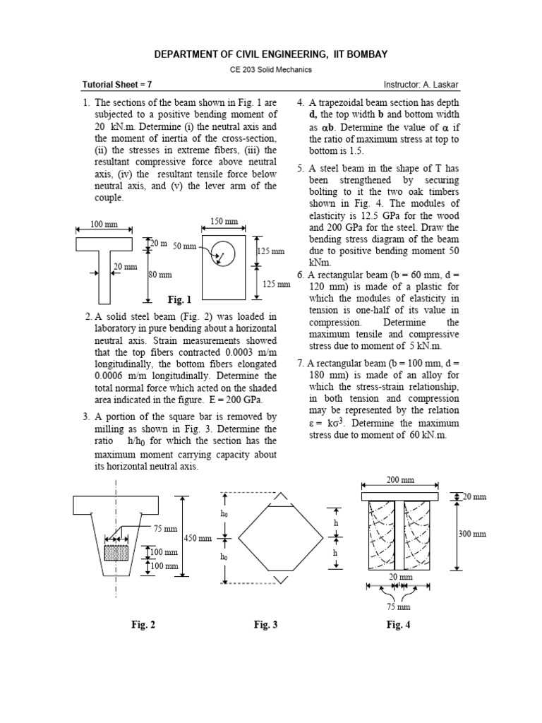 Tutorial 7 | PDF | Beam (Structure) | Bending