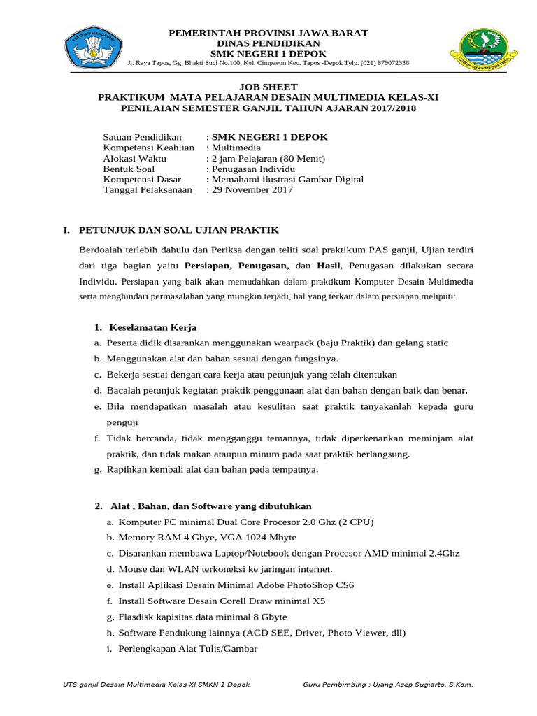 Jobsheet Desain Multimedia Uts1 - Ujang | PDF
