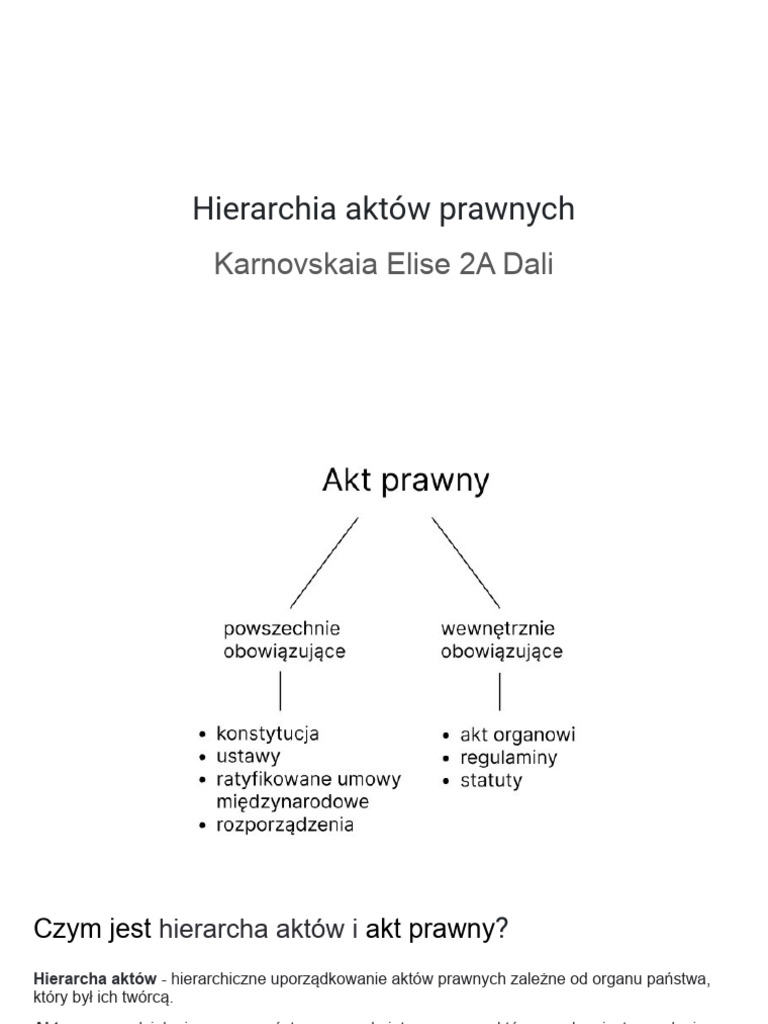 Hierarchia aktów prawnych | PDF