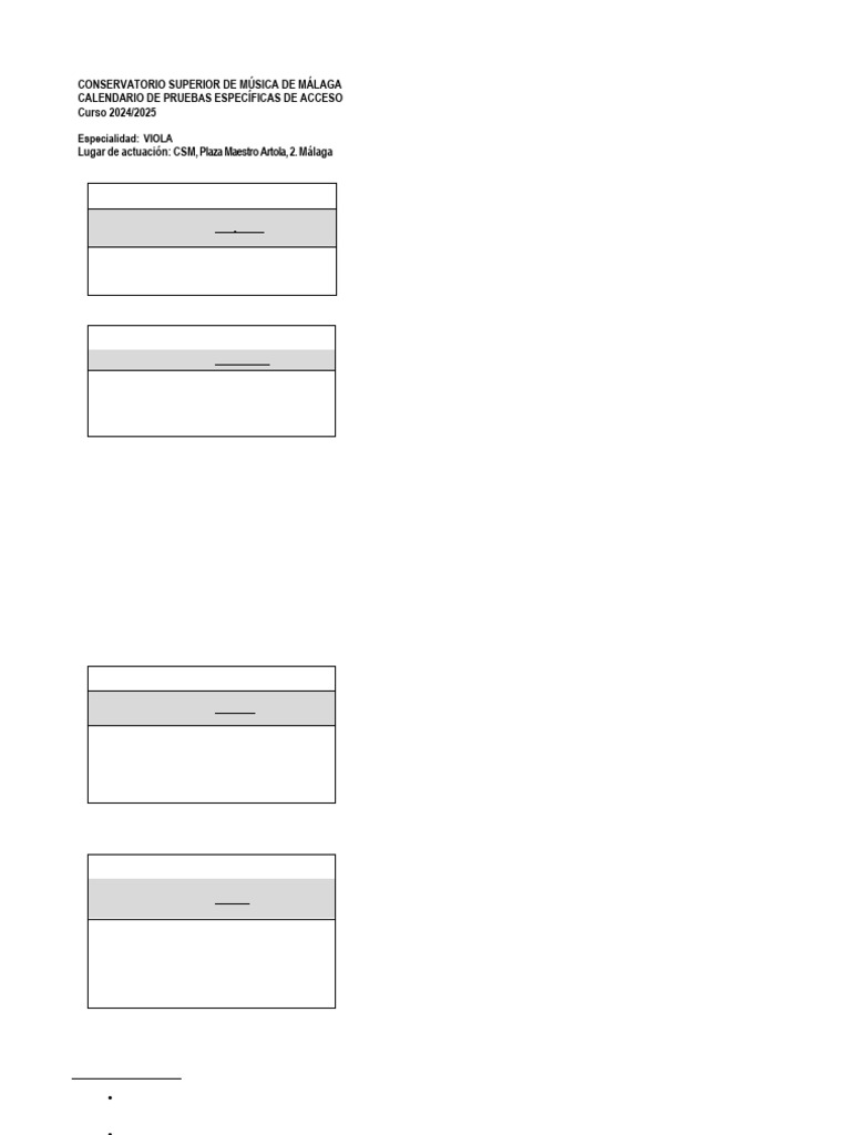 VIOLA ORDEN DE ACTUACION Pruebas de Acceso 24 25 | PDF