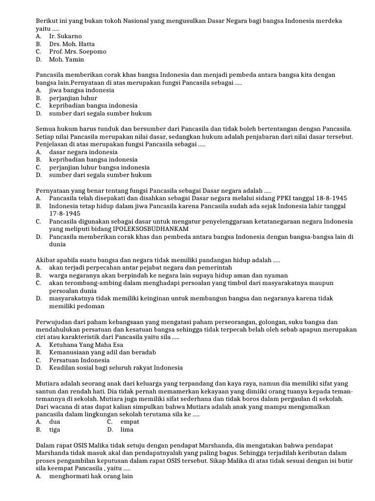 Uh PKN Kelas 8 2023/2024 | PDF