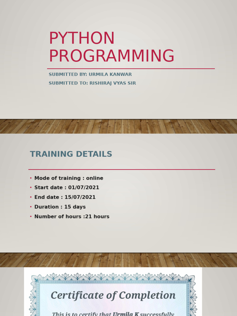Industrial Training Python Programming | PDF | Python (Programming ... Industrial Training Python Programming | PDF | Python (Programming ...