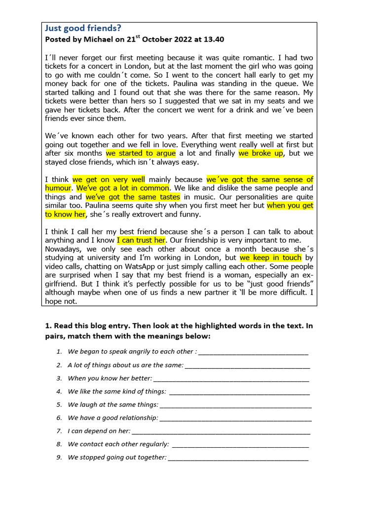 Talking About Friends | PDF