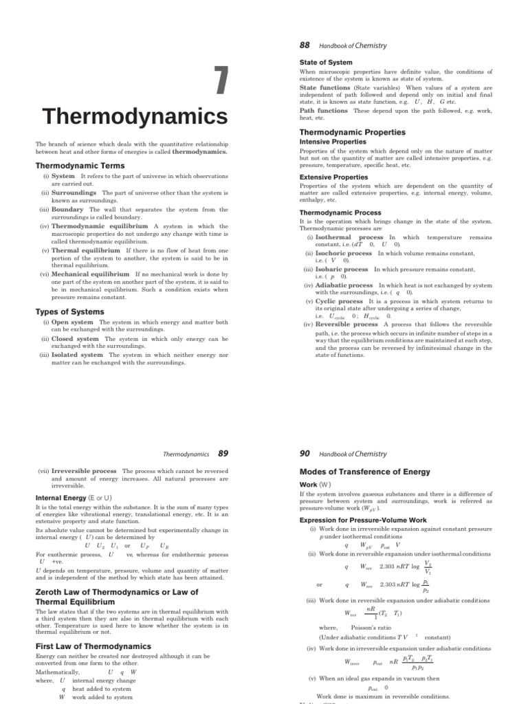 Thermo Formula Chem | PDF | Heat | Enthalpy