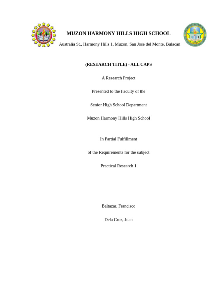 Title Page Template Pr1 | PDF