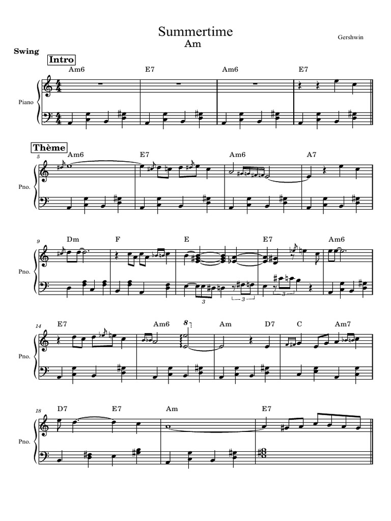 Summertime | PDF | Compositions