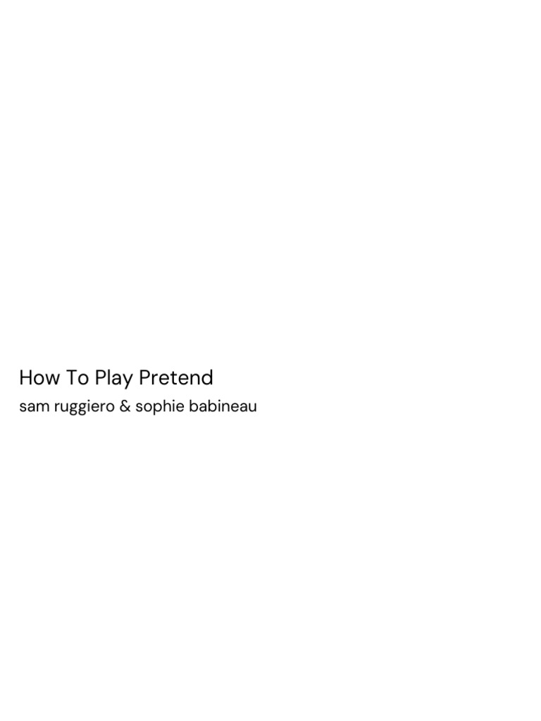 How To Play Pretend | PDF