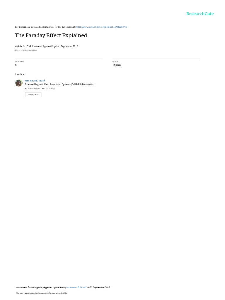 The Faraday Effect Explained | PDF | Magnetism | Magnetic Field