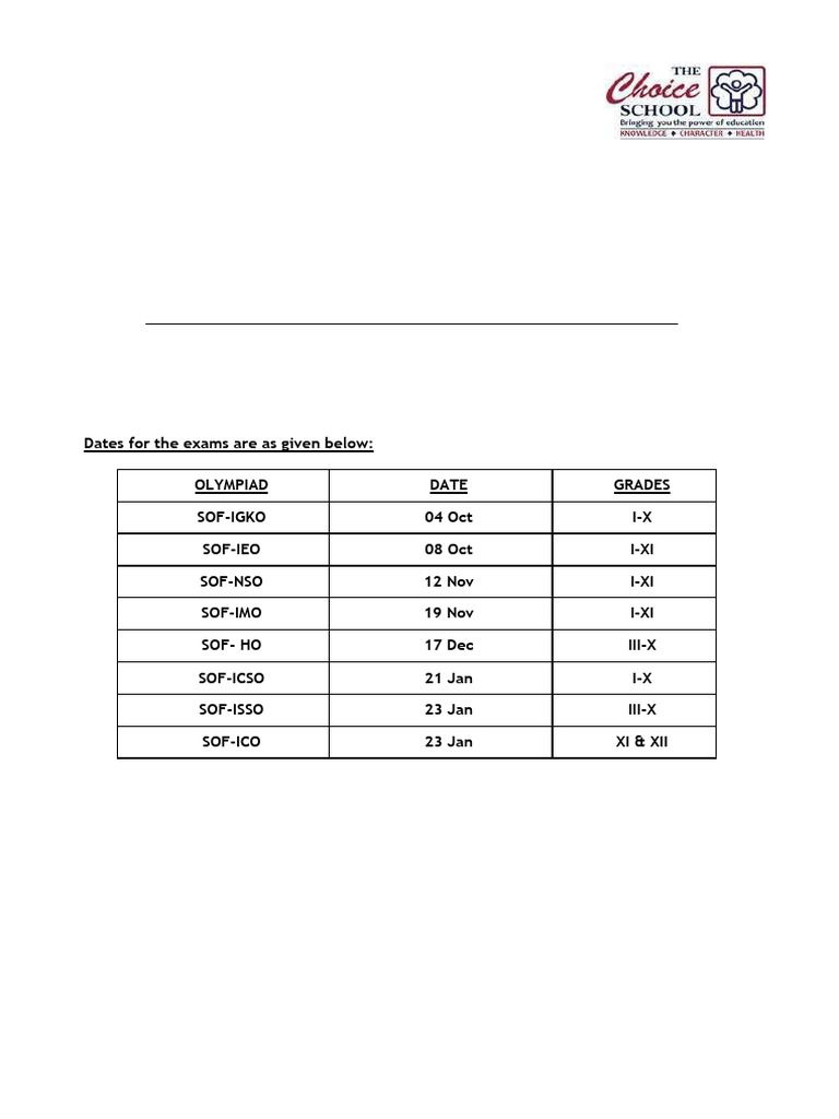 SOF Olympiad Registration 2024-25 | PDF
