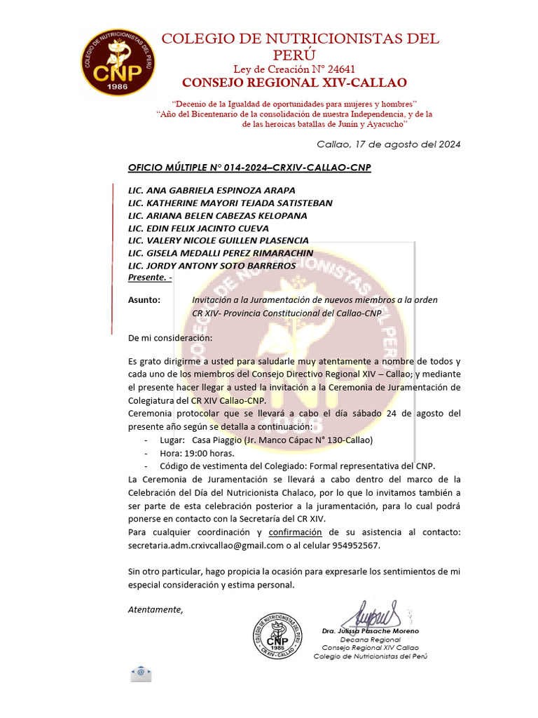 OFICIO MULTIPLE - 2024 | PDF